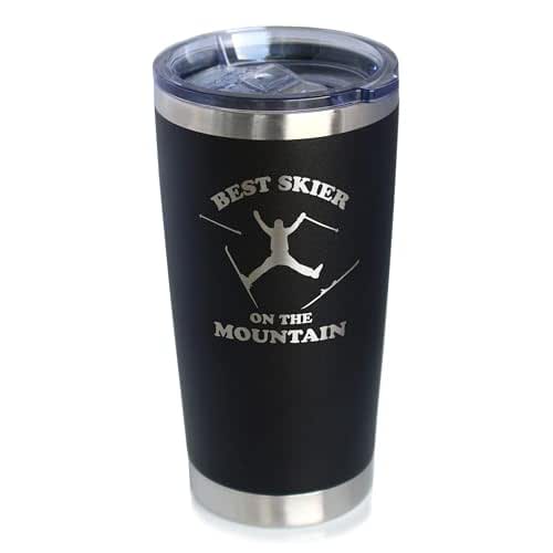 Amazon.com: Best Skier On The Mountain - Insulated Coffee Tumbler Cup ...