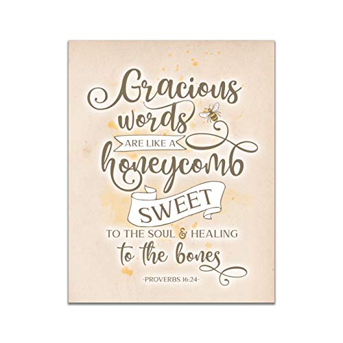 Amazon.com: Gracious Words are Like a Honeycomb - Inspirational Poster ...