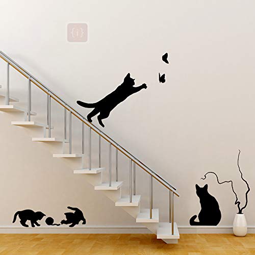 ISEE 360® Pet Cats Wall Stickers for Play School Rooms Sign Sticker ...