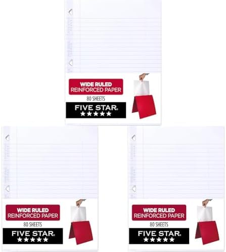 Amazon.com : Five Star Loose Leaf Paper, Notebook Paper, Wide Ruled ...