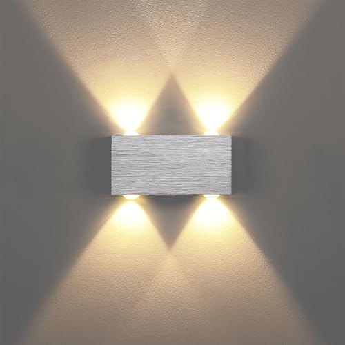 Lightsjoy Indoor Led Wall Light 3000K Silver Wall Lights for Bedrooms ...