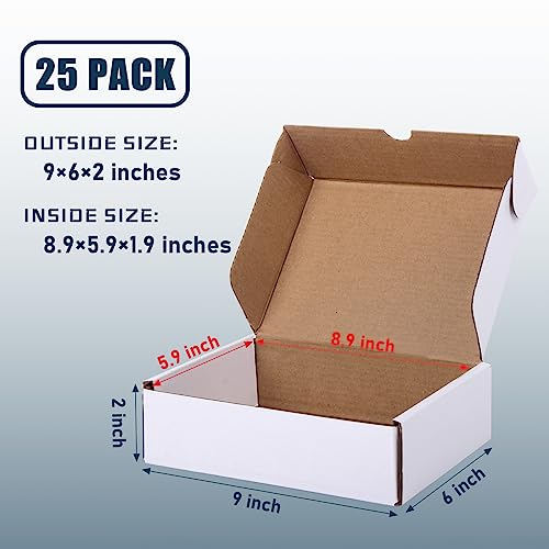 Snapklik.com : Poskad 9x6x2 Small Shipping Boxes,White Corrugated ...