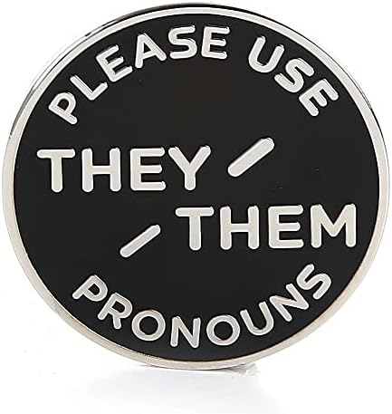 They Them Pin He Him Pronoun Brooch Button Non-Binary Badge Enamel ...