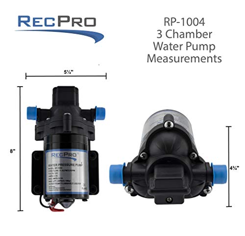 RecPro RV Water Pump | 12V Electric 3 Chamber with Pressure Switch | 45 ...