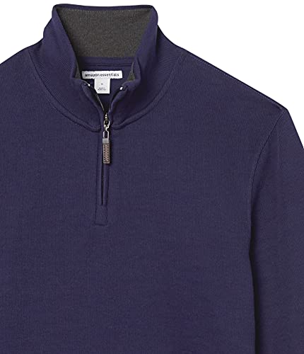 Snapklik.com : Essentials Mens Quarter-Zip French Rib Sweater