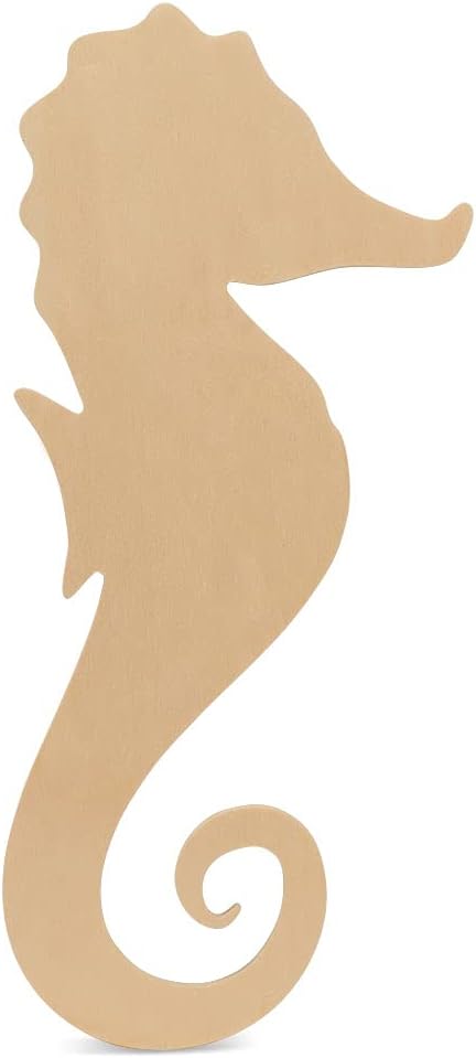 Amazon.com: Unfinished Wooden Seahorse Cutout, 16", Pack of 1 Wooden ...