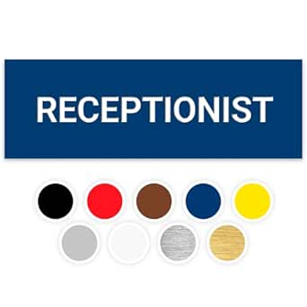 Amazon.com : Receptionist Sign, Engraved, 2x6/3x9/4x12 Inches, Indoor ...