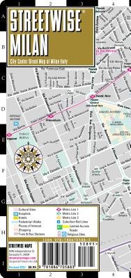 Streetwise Maps Milan Street Map - Laminated, Full Color, Glossy ...