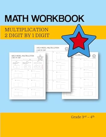 Math Workbook Multiplication 2 Digit by 1 Digit Grade 3rd-4th: Learning ...