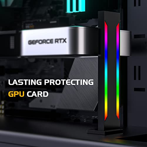 MIWATT DS Black RGB Graphics Card GPU Support Bracket, Single Slot ...