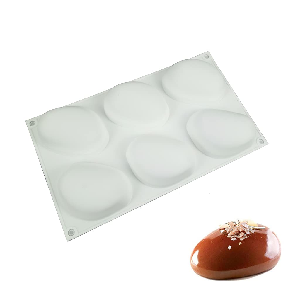 Amazon.com: Silicone Elliptical Pebble Stone Baking Pan for Cakes Mold ...