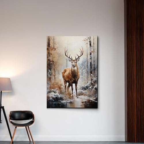 Amazon.com: Rustic Deer Wall art, Farmhouse Art, Landscape Prints ...