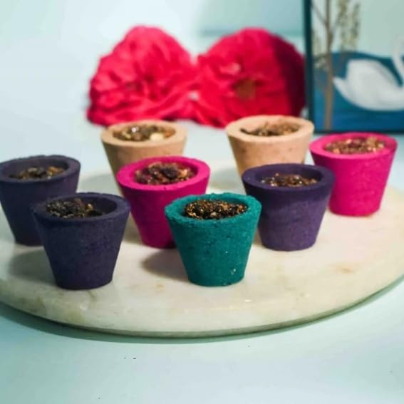 Natural Colour Dhoop Cup with Burner Plate for Pooja Meditation ...