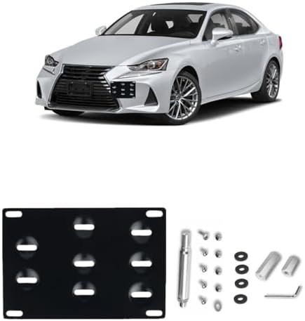 Amazon.com: DEWHEL Front Bumper Tow Hook License Plate Mount Bracket ...