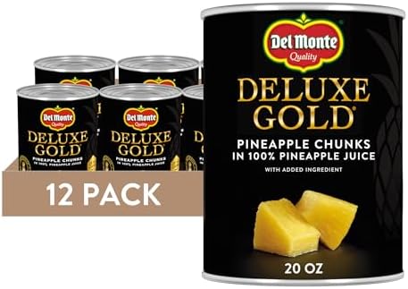 Amazon.com : Del Monte Deluxe Gold Pineapple Chunks in 100% Pineapple ...
