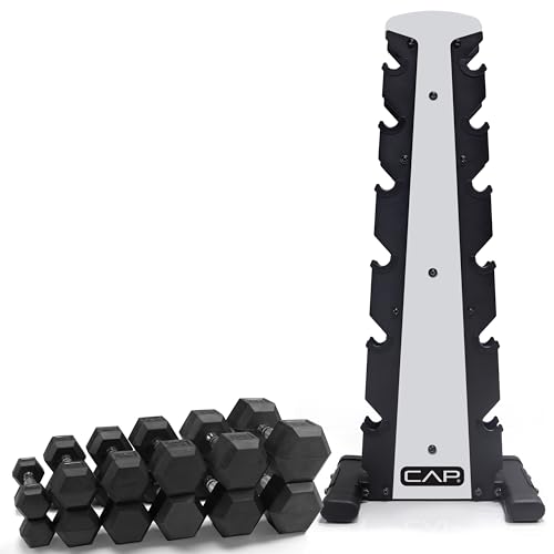 Snapklik.com : CAP Barbell 210 Lbs LB Coated Hex Dumbbell Weight Set