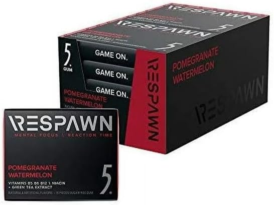 Amazon.com : RESPAWN by 5 GUM Mental Focus Gum, Cool Mint Sugar Free ...
