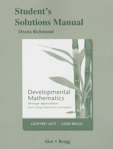 Student Solutions Manual for Developmental Mathematics through ...