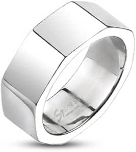 Amazon.com: 316L Stainless Steel Octagonal Band Ring - Size 13 ...