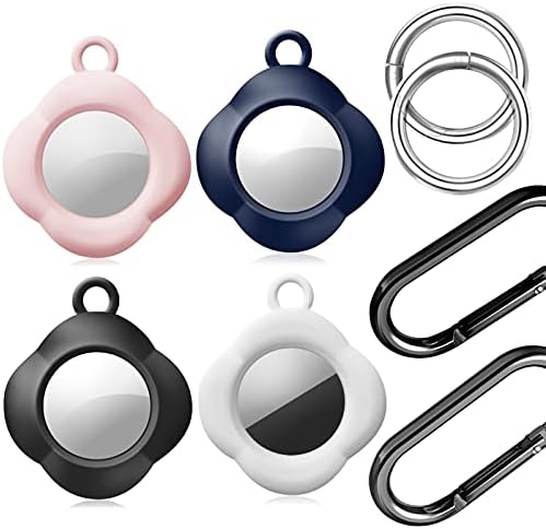 4 Pack Silicone Case for Airtags with Keychain, Protective Cover for ...