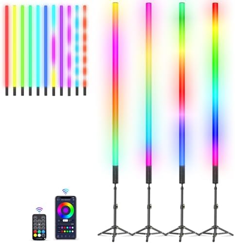 Amazon.com: Lookmein 4Pack RGB Tube Light Bar(4FT) with Light Stand ...