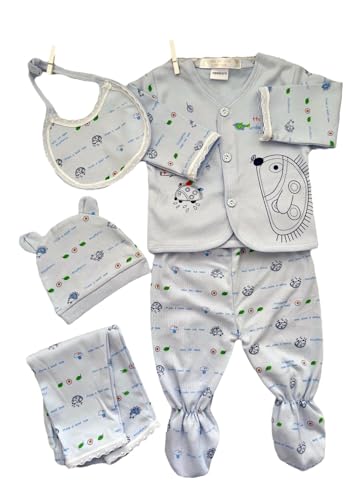 Amazon.com: Newborn Baby Boy Layette 5 pcs gift Set (Newborn, Hedgehog ...