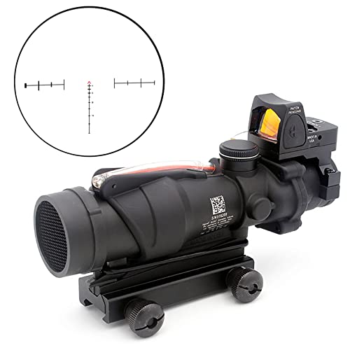 4X32 Scope & Red Dot Sight Combo，Optics Fiber Red Chevron Reticle，With ...