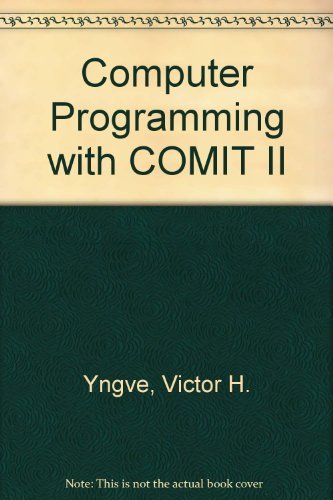 Computer Programming with COMIT II : Yngve, Victor H.: Amazon.in: Books