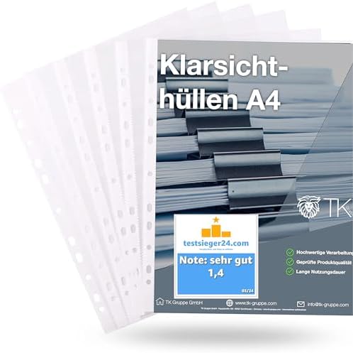 Officegurus® 100x Premium Prospekthüllen Hefthülle Buchumschlag transparent DIN A4 ...