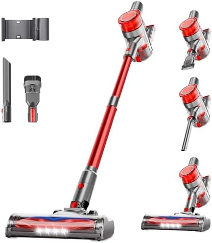 Cordless Vacuum Cleaner, Powerful Stick Vacuum Cleaner for Home with ...