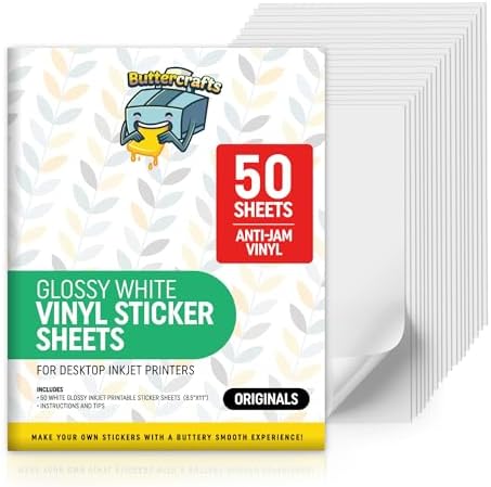 Printable Vinyl - Sticker Paper for Inkjet Printer - Glossy Printable ...