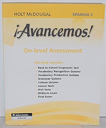 Buy Assessment On-Level (Avancemos!, Level 2) Book Online at Low Prices ...