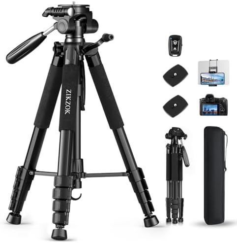 Amazon.com: 75" Camera Tripod, Aluminum Heavy Duty Camera Stand for ...