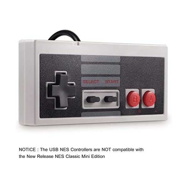 AUKS Gaming Classic NES Style USB Controller for PC, PC USB Controller Retro Gamepad Joystick ...
