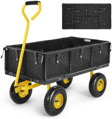 Amazon.com : Homdox Garden Carts, Max 880 Pound Steel Garden Cart with ...
