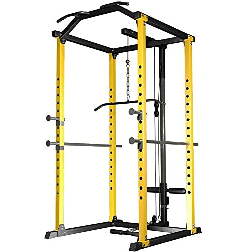 Buy Heavy Duty Squart Rack Cage weight lifting bench LAT Pull Bar Down ...