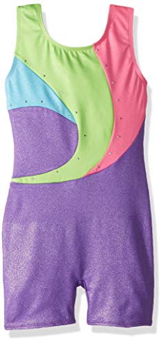Jacques Moret Big Girls' Fun Gymnastics Biketard, Tie Dye Hearts Solid ...