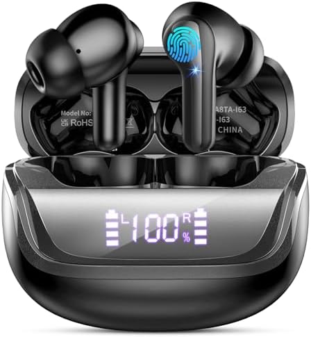Wireless Earbuds, Bluetooth 5.4 Headphones HiFi Stereo, 45H Playtime in ...