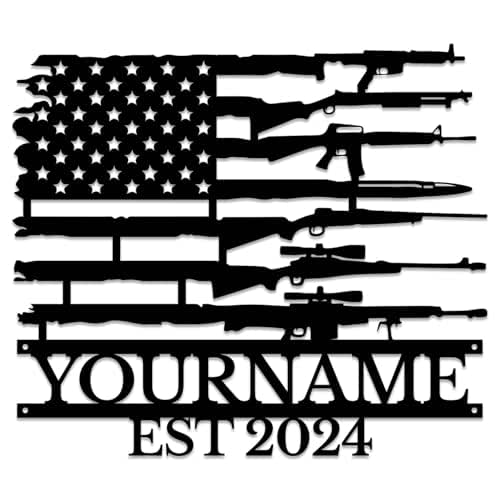 Amazon.com: American Gun Art Metal Signs,Custom Gun Metal Name Signs ...