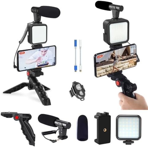 Amazon.com: Vlogging Kit for iPhone,YouTube Starter Kit,Smartphone ...