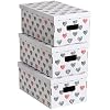 Lavatelli Set of 3 Decorative Storage Boxes with Lids, Cardboard ...