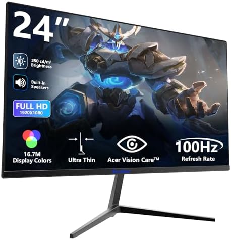 Amazon.com: Sealan 24 inch Computer Gaming Monitor Built-in Speakers ...
