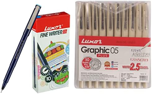 Luxor Fine Writer Tb Color (pack Of 10 Pen) Graphic Micro Pen Assorted ...