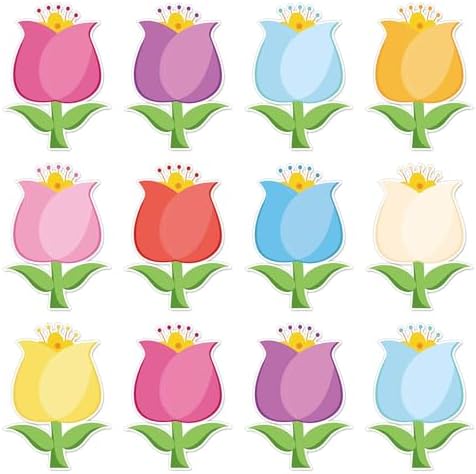 Amazon.com: Whaline Spring Tulip Cutouts 55Pcs Watercolor Tulips ...