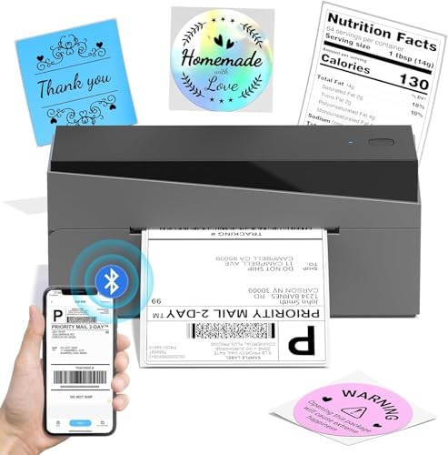 Amazon.com : Shipping Label Printer, Bluetooth Thermal Label Printer ...