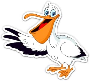 Amazon.com - Pelican Cartoon - 5" Vinyl Sticker - for Car Laptop I-Pad ...