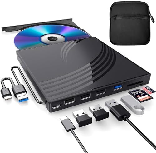 Amazon.com: Super External CD DVD Drive, USB 3.0 DVD Burner with ...
