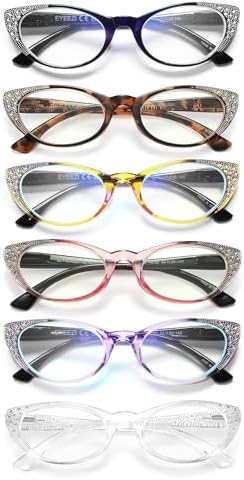 Amazon.com: SOCTICK 4 Pack Fashion Cat Eye Reading Glasses for Women ...