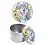 SROJDHFJB Round Metal Tin Container with Removable Lid, Fox Sunflowers ...