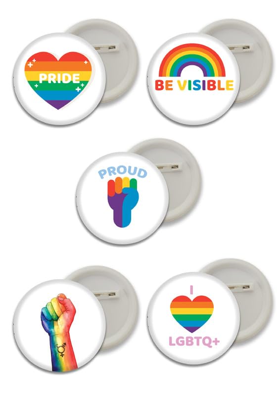 D2C LGBT+ Community Plastic Button Badges - 58MM Size, Multicolor Pack ...